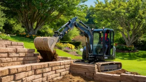 digger werribee retaining walls - Melton Fencing Specialists